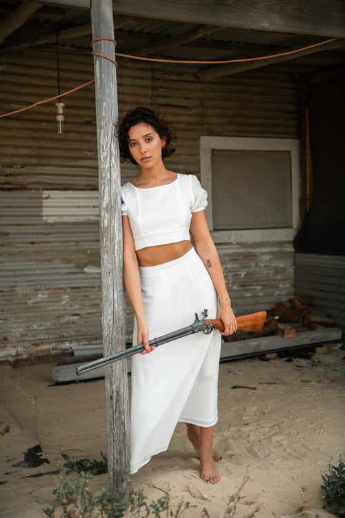 Sasha long sleeve crop – The Silk Co Byron Bay